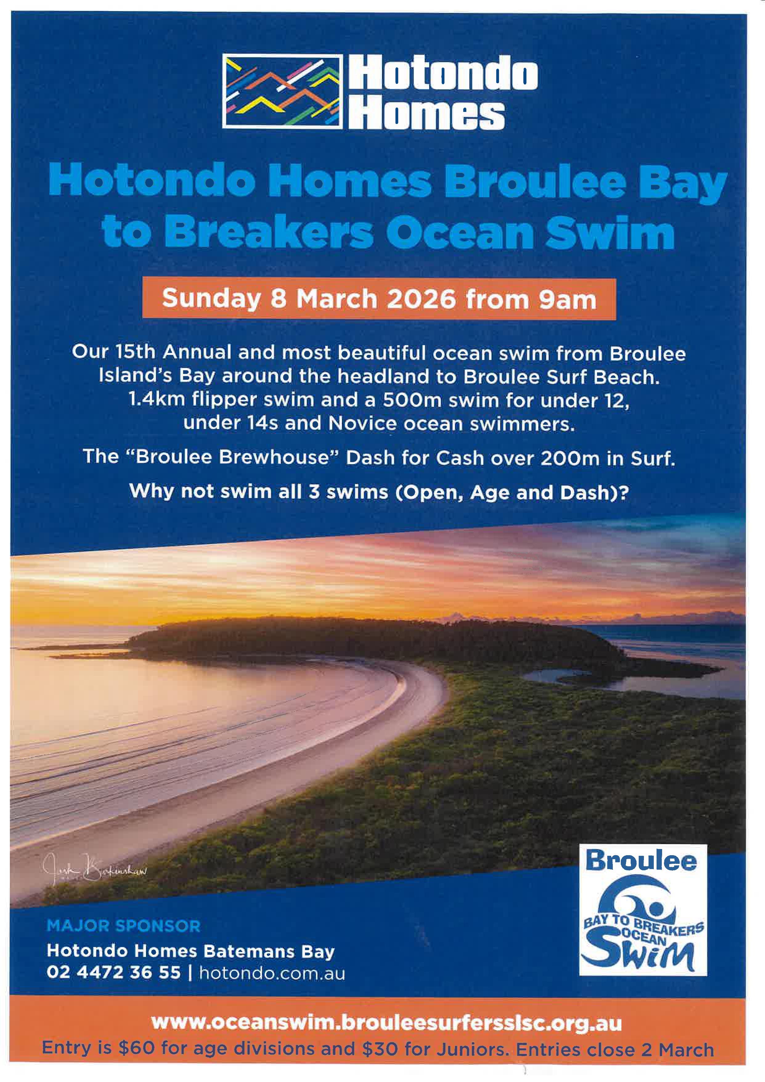 Broulee Bay to Breakers Ocean Swim - Power FM Bega Bay